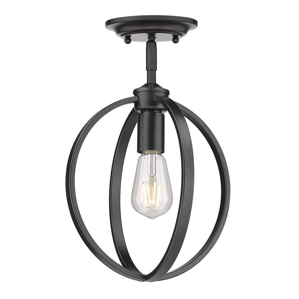 Golden Lighting Colson 1-light Semi-Flush Mount in Matte Black : 3167 ...